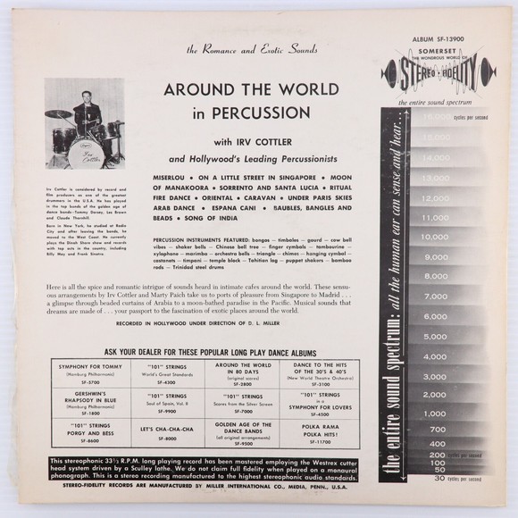 Media | Irv Cottler Around The World In Percussion Stereo Jazz Lp Vinyl ...
